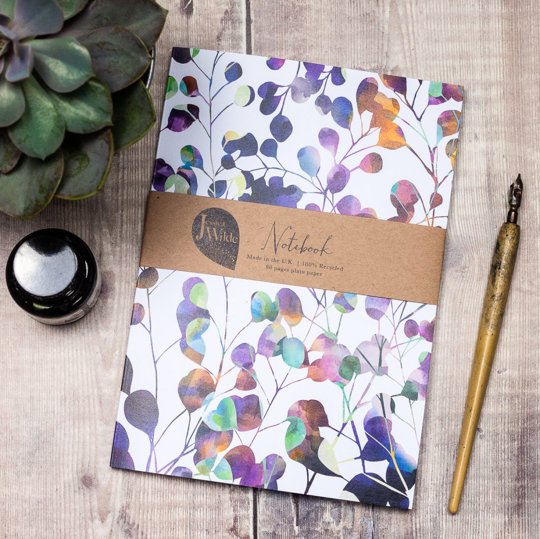 Midnight Botanica A5 Recycled Notebook | Plain | Jessica Wilde Design