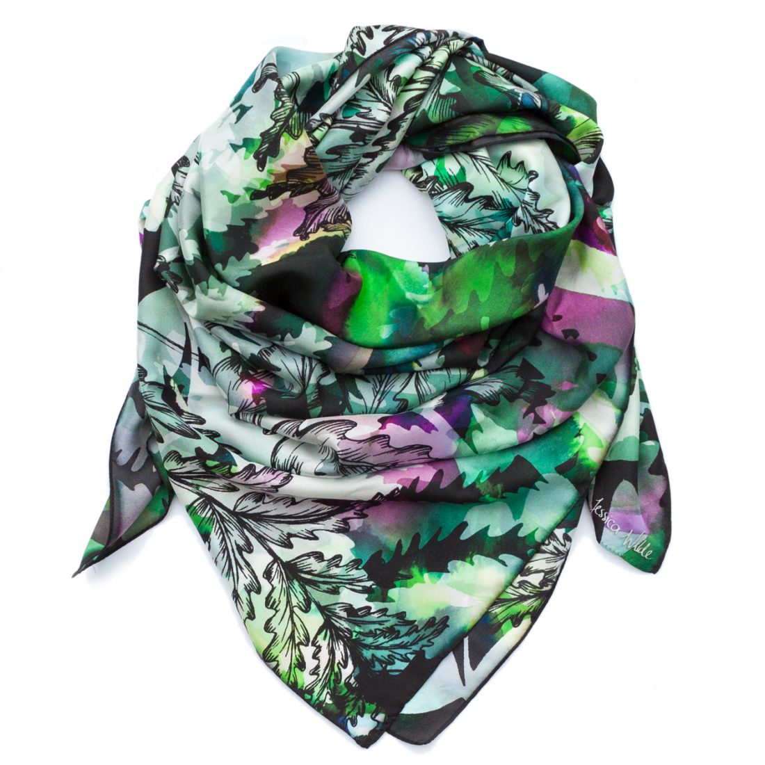 Fern Botanical Super Sized Silk Scarf | Jessica Wilde Design